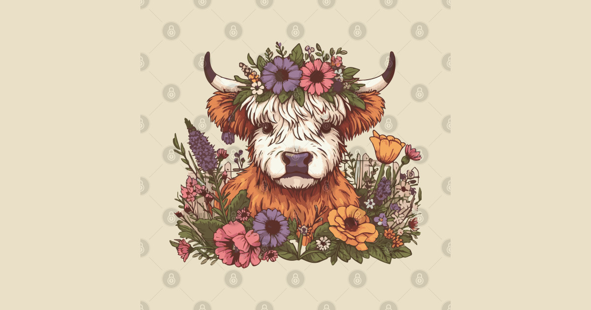 Highland Cow Cottagecore - Highland Cow - T-Shirt | TeePublic
