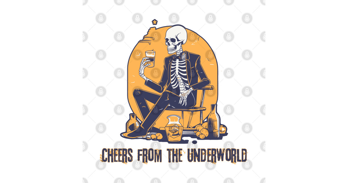 Skeleton having a drink - Skeleton Drinking - T-Shirt | TeePublic