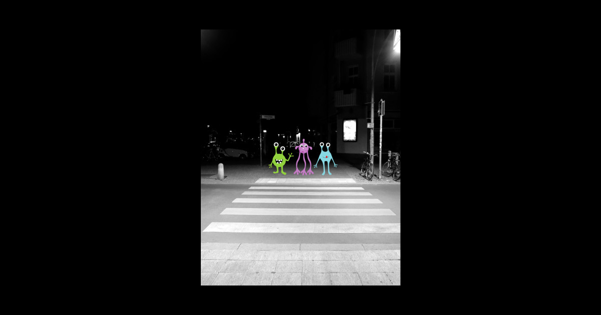 Alien Crossing - Alien - Sticker | TeePublic