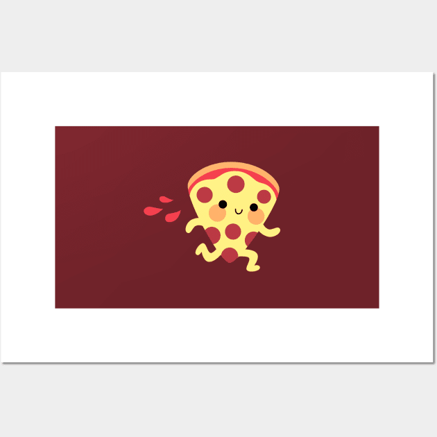 Cute running pizza slice - Pizza - Posters and Art Prints | TeePublic