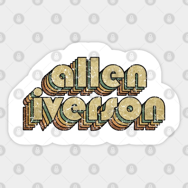 Allen Iverson // Vintage Rainbow Typography Style // 70s - Allen ...