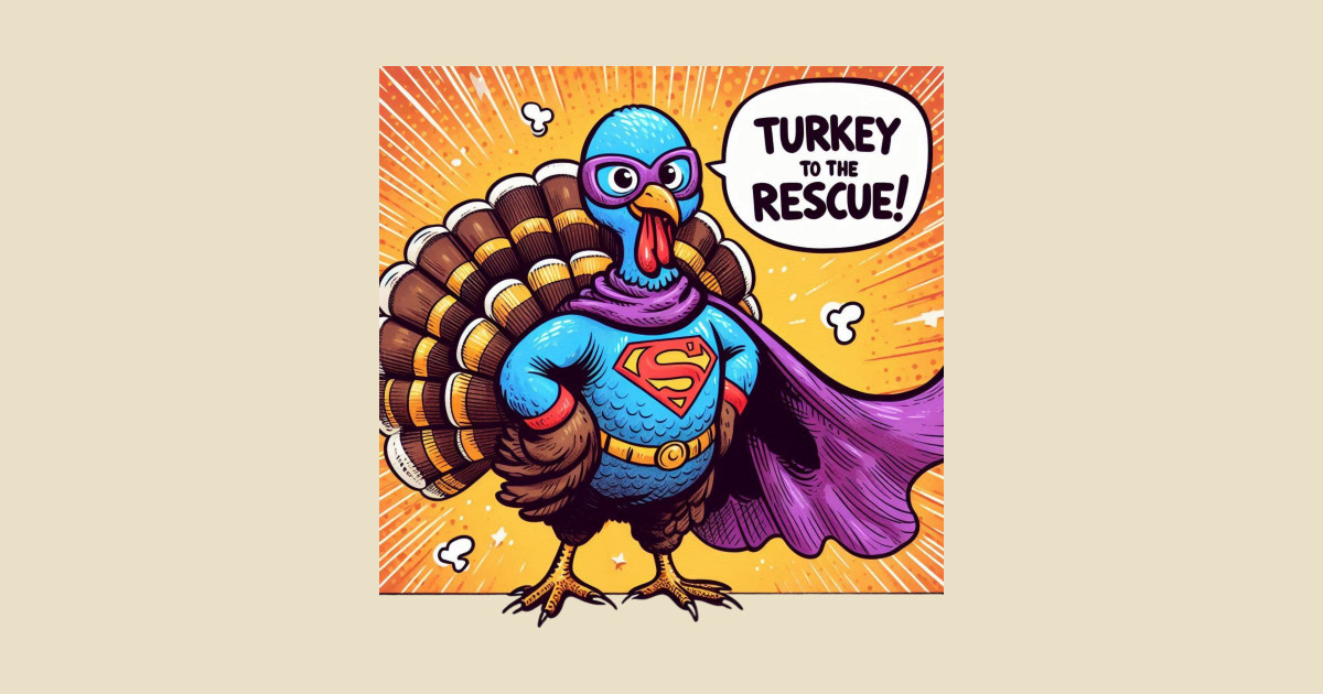 Turkey to the Rescue!: Superhero Thanksgiving Design, Turkey Saves the ...