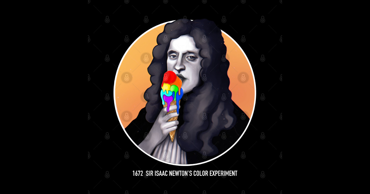 Sir Isaac Newton color experiment (black background) - Isaac Newton ...