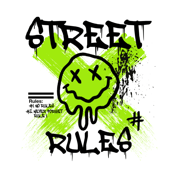 Street Rules - Smiley Face - T-Shirt | TeePublic