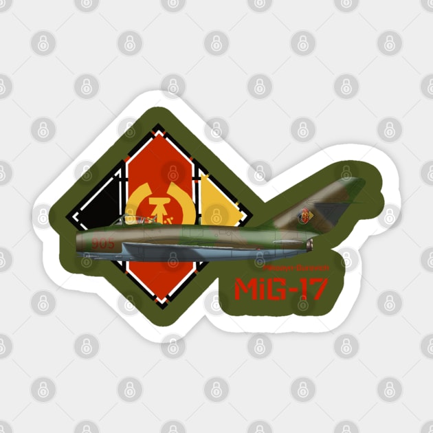 Mikoyan-Gurevich MiG-17 (East Germany) - Mig 17 - Sticker | TeePublic