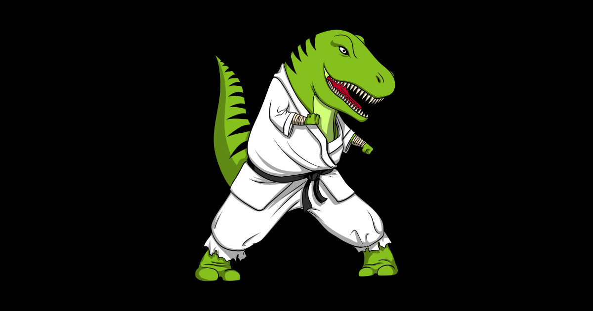 T-Rex Dinosaur Karate - T Rex Dinosaur Karate - Sticker | TeePublic
