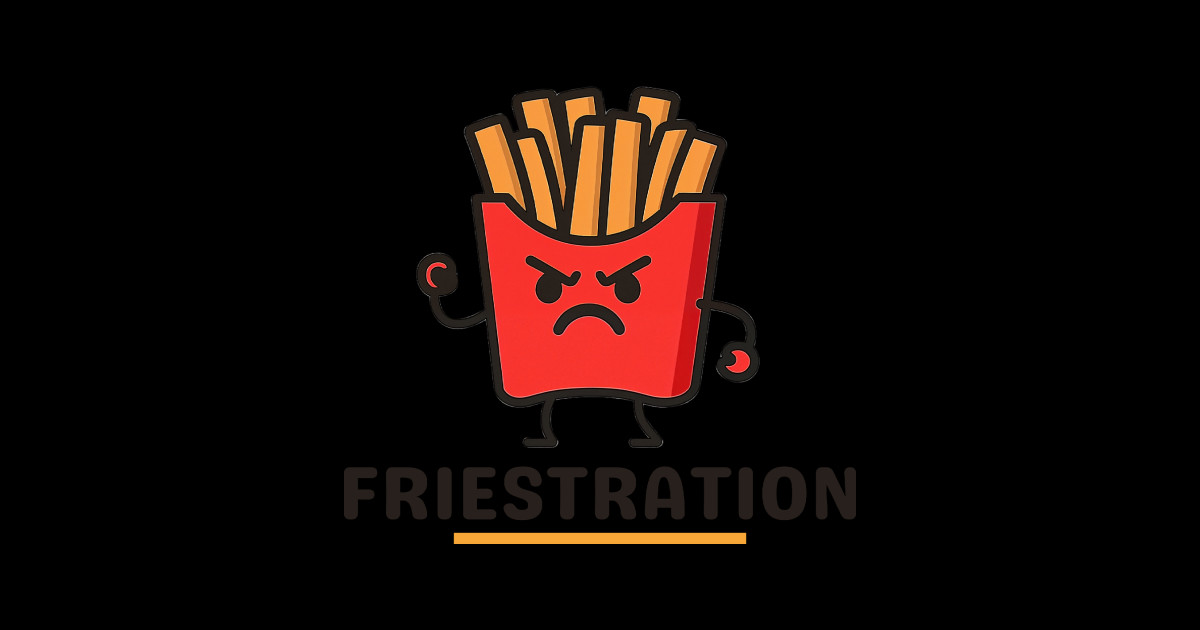 pun - Friestration – Angry Fries Club - Pun - Sticker | TeePublic