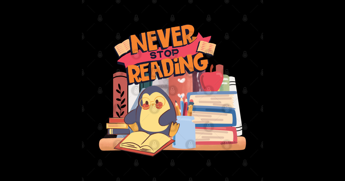 Pengha reads - Penguin - Sticker | TeePublic