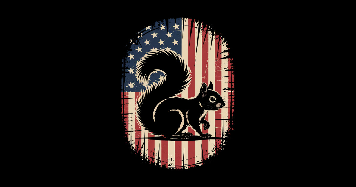 Patriotic Squirrel American Flag Cool Wild Lover Animals - Patriotic ...