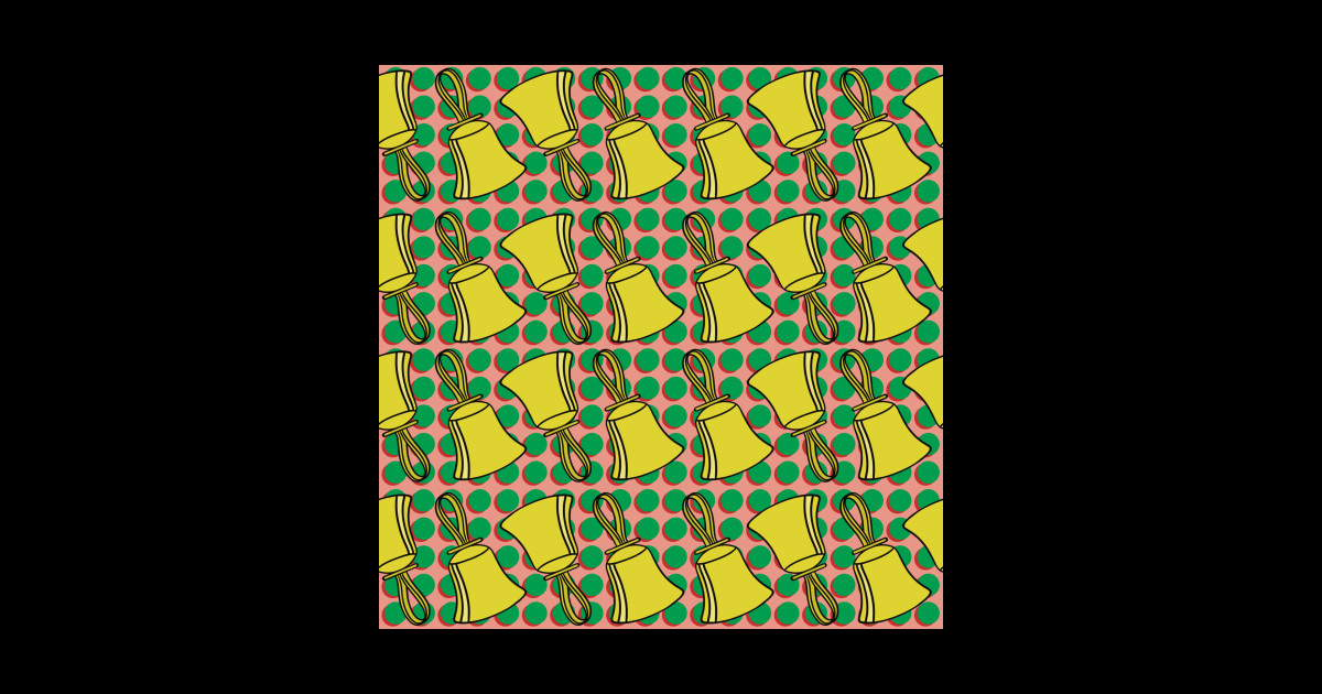 Green Dots Red Background Handbell Pattern - Handbell Pattern - T-Shirt ...