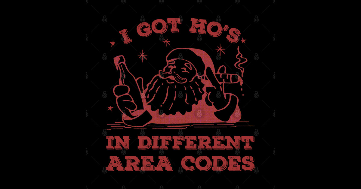 Santa's got ho's in different area codes! - Funny Santa - Sticker ...