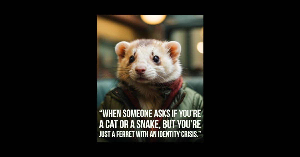 funny ferret saying memes identity crisis - Identity Crisis - Sticker ...