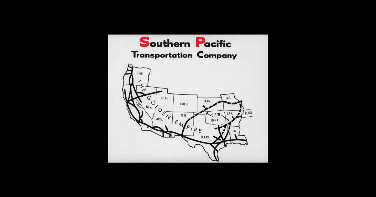 1981 Southern Pacific Route Map - Southern Pacific - Sticker | TeePublic