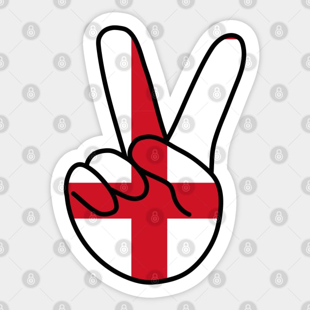England Flag V Sign - English - Sticker | TeePublic