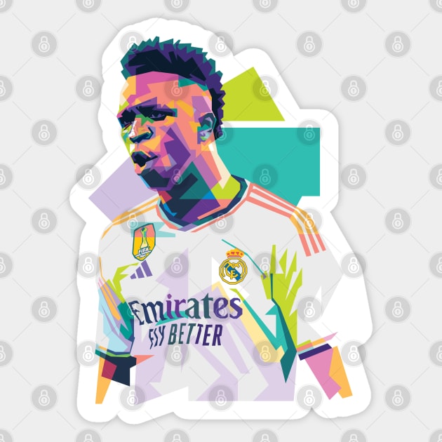 Vinicius Jr WPAP V2 - Real Madrid - Sticker | TeePublic