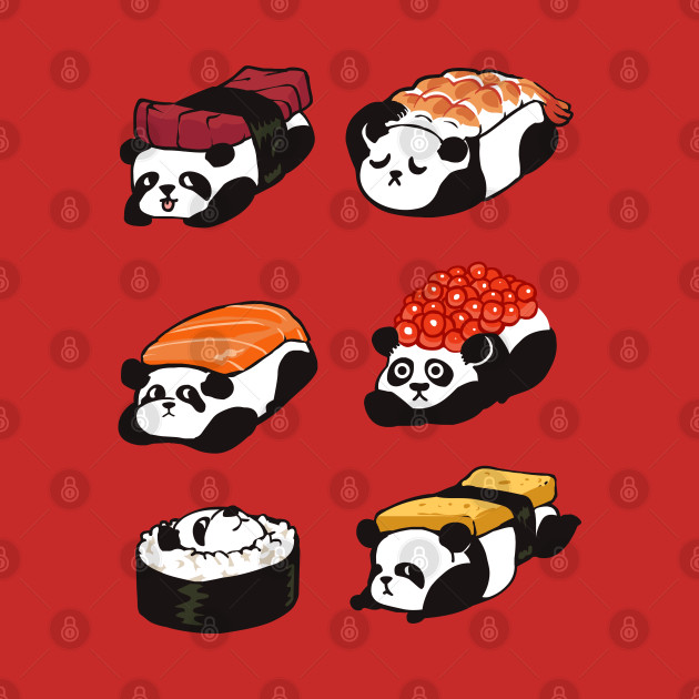 Sushi panda - Panda - T-Shirt | TeePublic