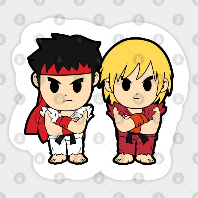 Ken and Ryu Street Fighter Chibi - Street Fighter - Sticker | TeePublic