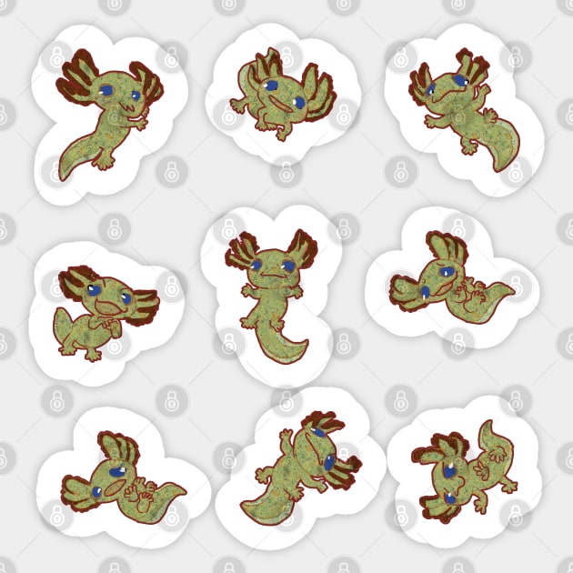 Enigma green wild type vitiligo axolotl mud puppy blanket - Enigma ...