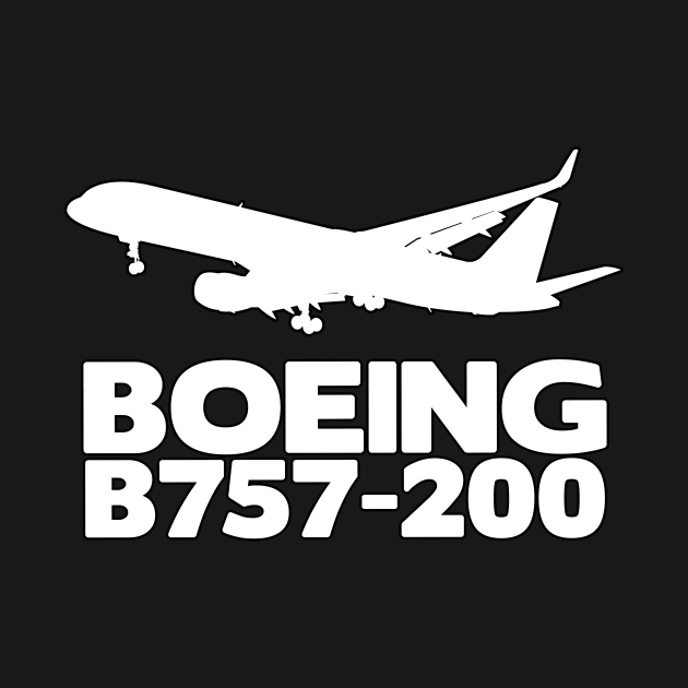 Boeing B757-200 Silhouette Print (White) - B752 - T-Shirt | TeePublic