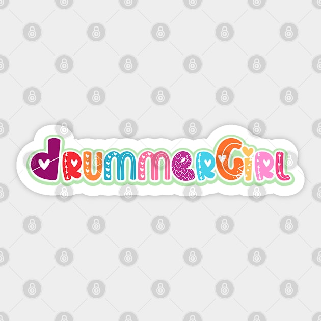 Cute Drummer Girl - Drummer Girl - Sticker | TeePublic
