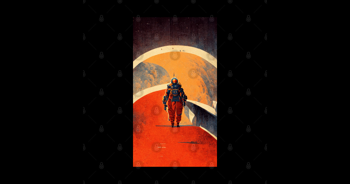 Space Walk Retro Vintage Sci fi Design - Sci Fi - Magnet | TeePublic