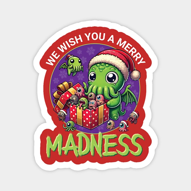 We Wish You A Merry Madness Cute Cthulhu Santa Hat Christmas Gift Funny ...