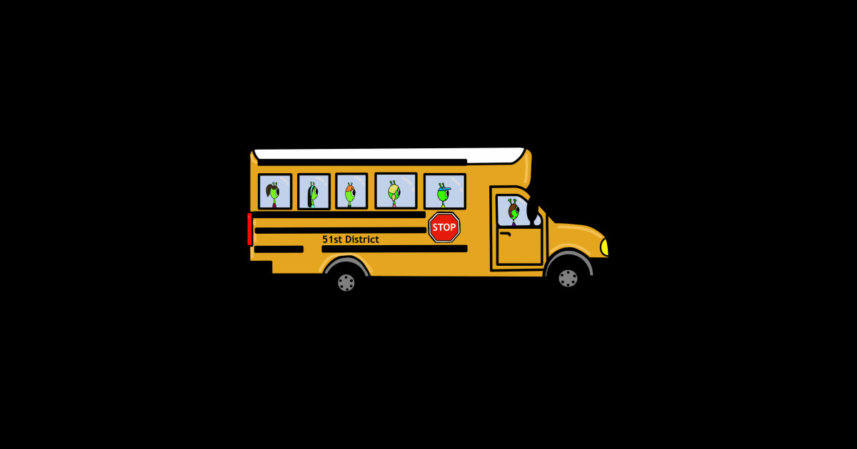 Aliens on a School Bus - Morethanadrop - Sticker | TeePublic