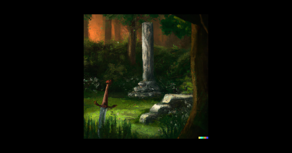 the Sword in the forest - Sword - Sticker | TeePublic