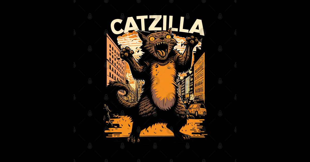 Kaiju Cat Monster - Catzilla - Catzilla - Posters and Art Prints ...