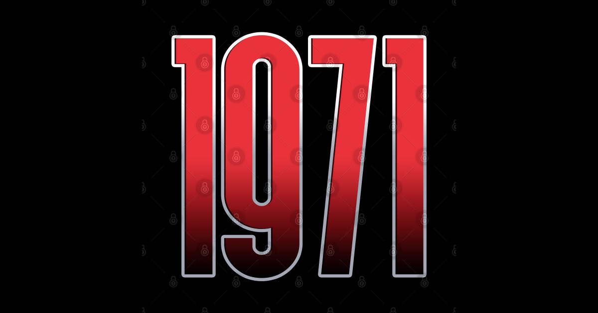 1971 // Years Vintage Logo Retro Style - 1971 - Sticker | TeePublic