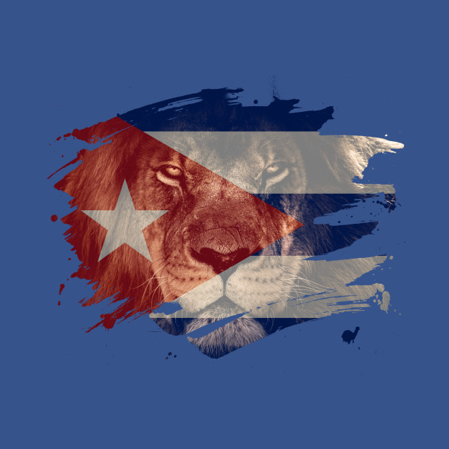 Cuba Flag & African Lion Picture - Cuban Pride Design - Cuba - T-Shirt ...