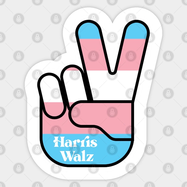 Harris Walz 2024 | Peace Sign LGBTQIA+ - Harris Walz - Sticker | TeePublic