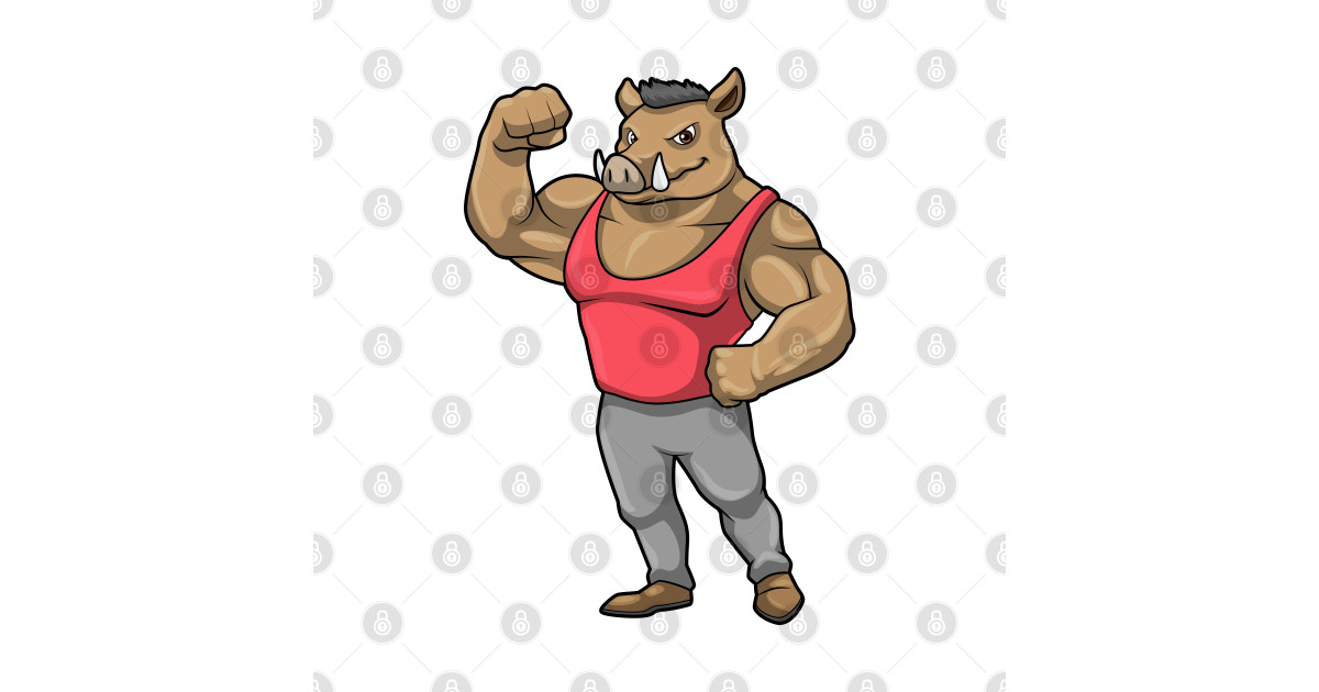 Boar Bodybuilder Bodybuilding Muscles - Sports - T-Shirt | TeePublic