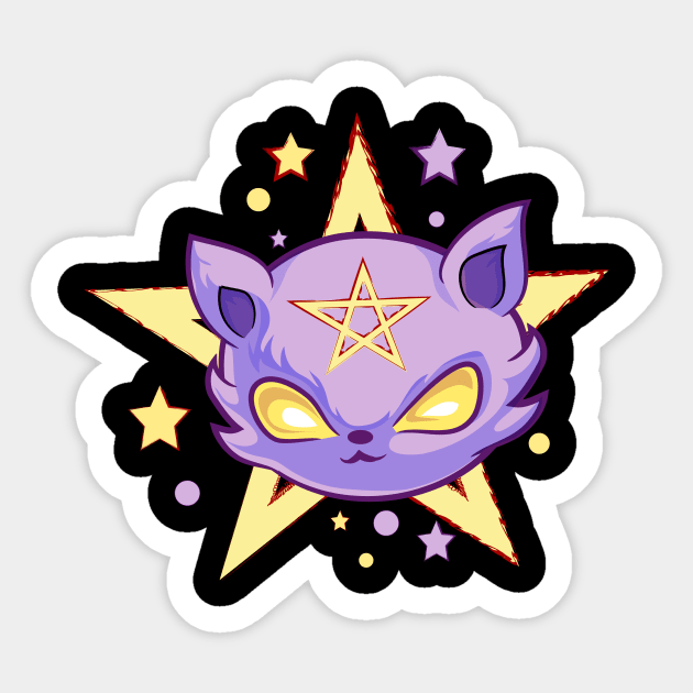 Kawaii pastel Goth Witchy Cat - Kawaii Pastel Goth Witchy Cat - Sticker ...
