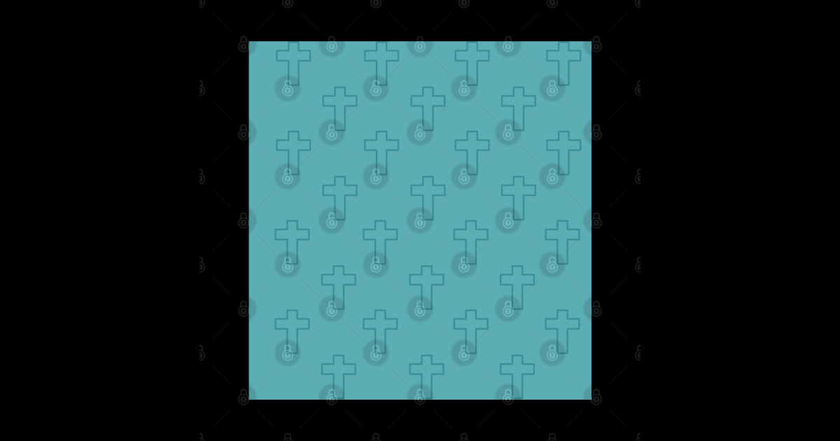 Teal Christian Cross Pattern - Cross Pattern - Sticker | TeePublic