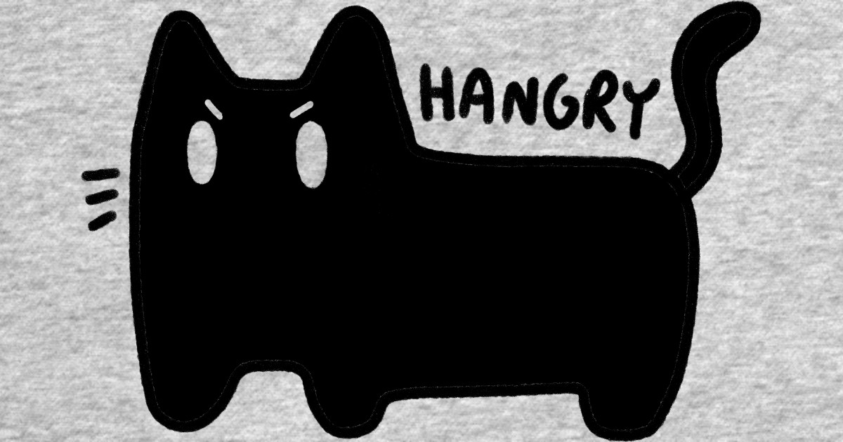 Hangry cute, angry cat - Hangry Cat - T-Shirt | TeePublic