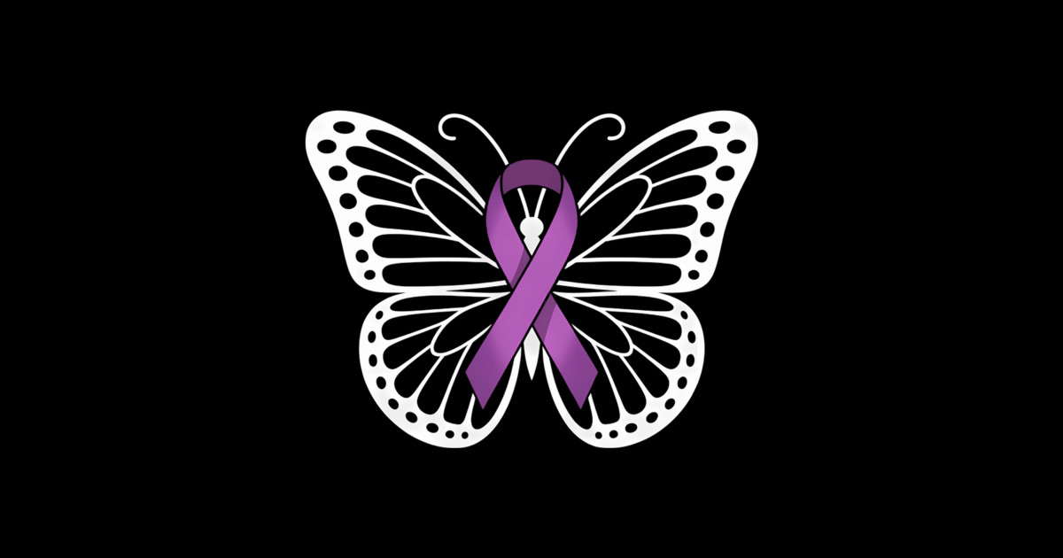 Cystic Fibrosis Awareness Ribbon Butterfly Products - Cystic - Sticker ...