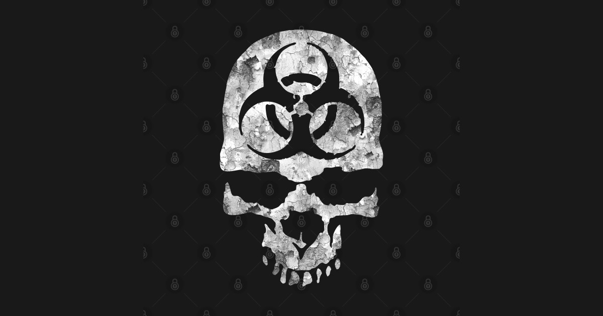Distressed Biohazard Skull - Biohazard Skull - Kids Hoodie | TeePublic