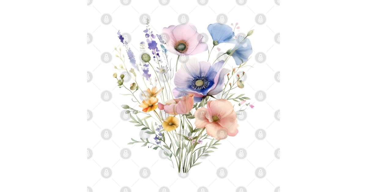 Rustic Wildflowers – A Textured Watercolor Depiction of Nature ...