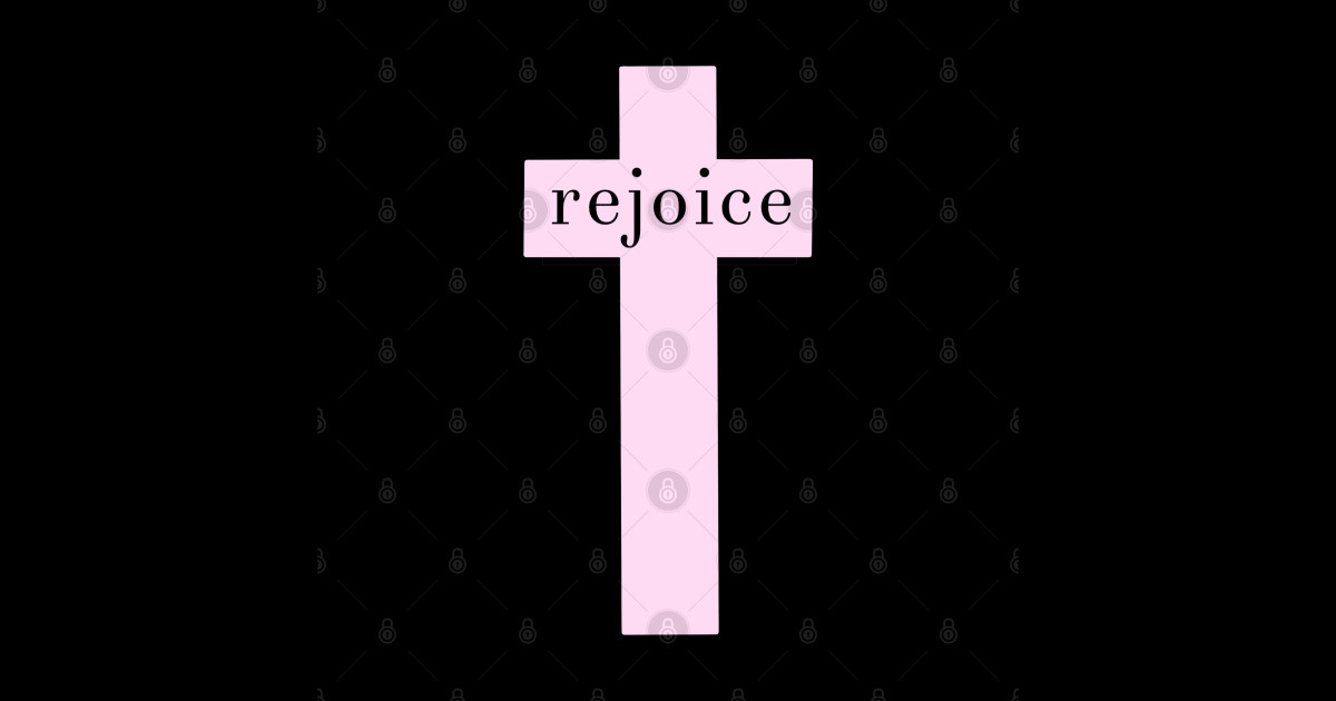 Rejoice Light Pink Cross - Gospel - Sticker | TeePublic