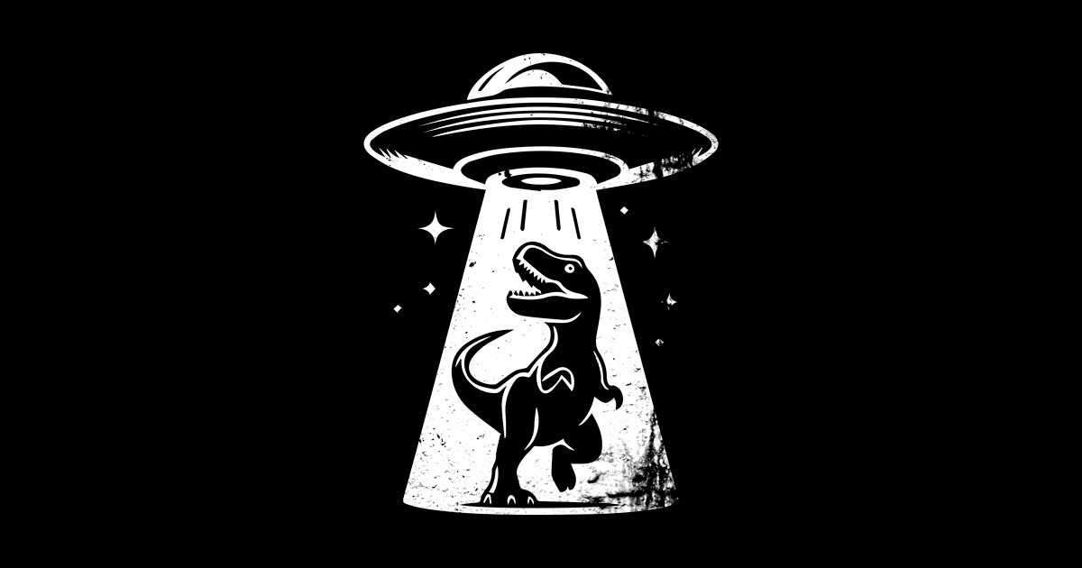 UFO x T Rex - Alien Abduction - Sticker | TeePublic