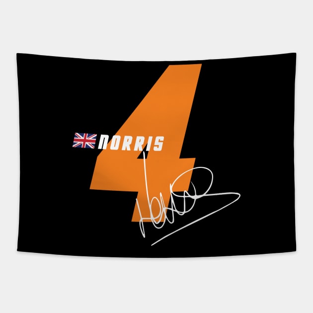 Lando Norris 4 Signature Number - Norris - Tapestry | TeePublic