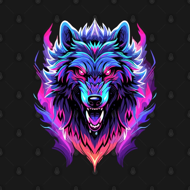 Full Moon Lone Aplha Blue Dire Wolf - Wolf Artwork - T-Shirt | TeePublic