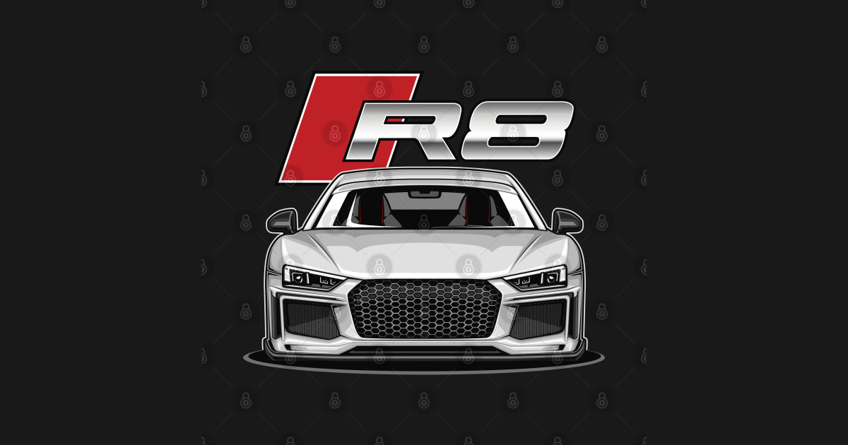 R8 V10 Performance (Glacier White) - Audi R8 - T-Shirt | TeePublic