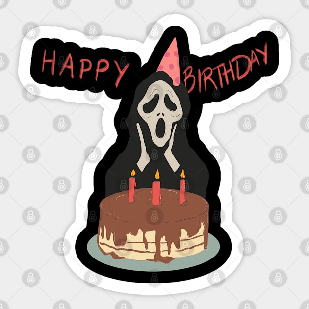 Ghostface happy birthday - Ghostface - Sticker | TeePublic