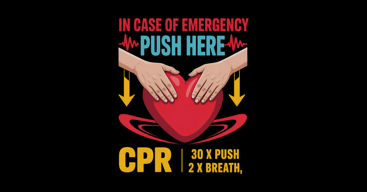 In Case Of Emergency Push Here CPR AED Instructor Lifesaver - Cpr ...