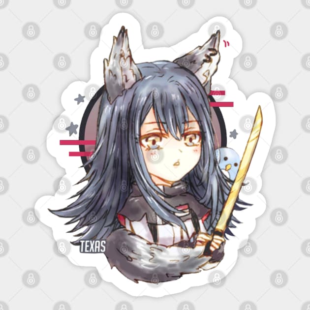 Arknights Chibi Texas - Arknights - Sticker | TeePublic