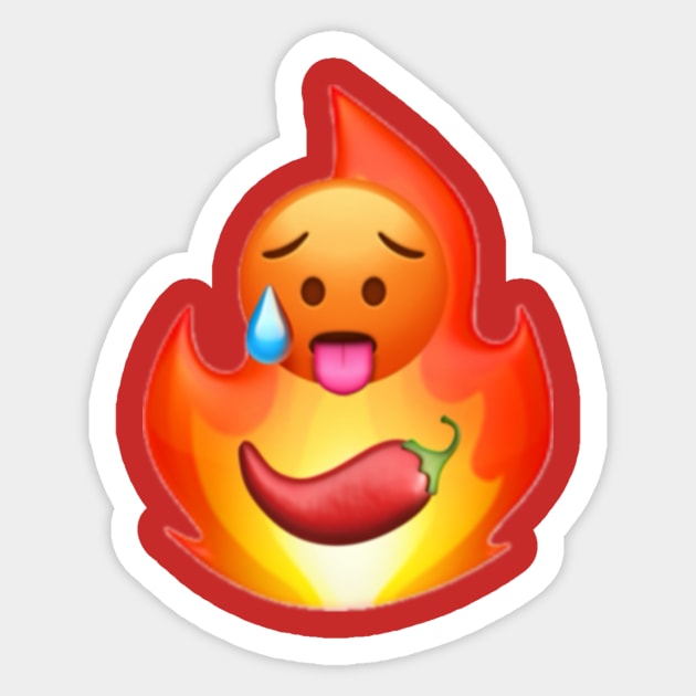 Spicy Hot Emoji - Spicy - Sticker | TeePublic