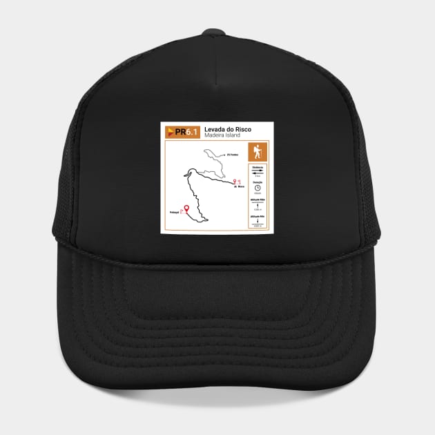 Madeira Island PR6.1 LEVADA DO RISCO trail map - Madeira - Hat | TeePublic