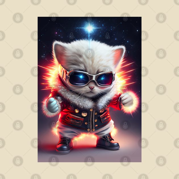 Cute Cosmic Cat - Anime Art design - Cute Cat - T-Shirt | TeePublic